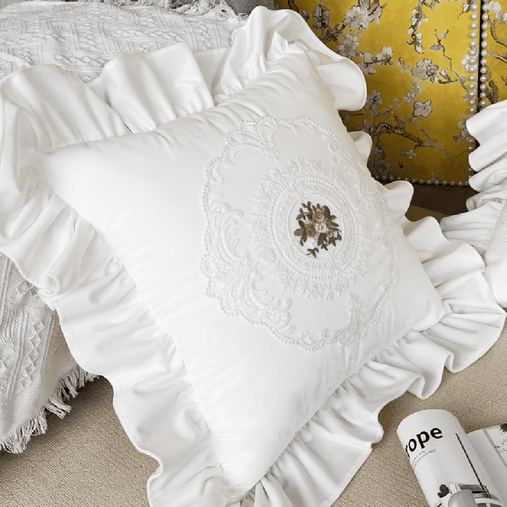Lace Ruffle Throw Pillow